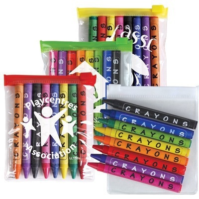 Assorted Colour Crayons In Zipper Pouch - PromoShop