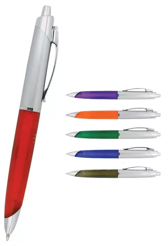 Pen Plastic Solid Silver Barrel And Frosted Lower Barrel Aurora - PromoShop